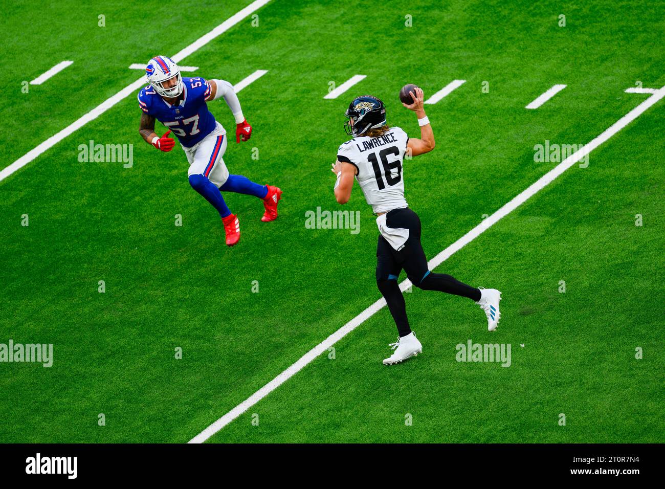 LONDON, UNITED KINGDOM. 08th, Oct 23. Trevor Lawrence (right) in action ...