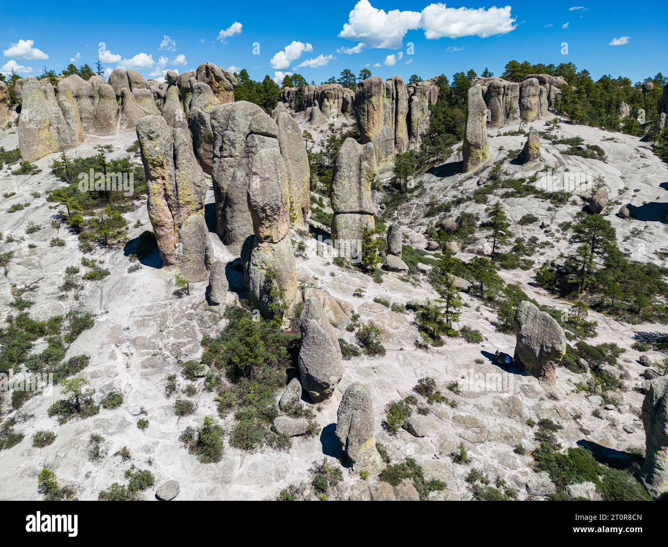 A drone captures the mystical Valle de los Monjes near Creel, Chihuahua ...