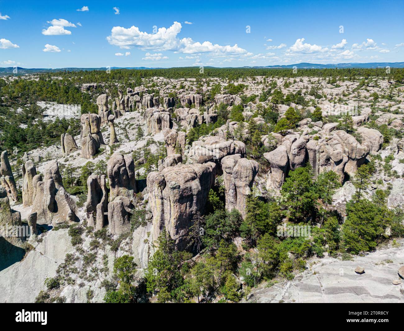 A drone captures the mystical Valle de los Monjes near Creel, Chihuahua ...