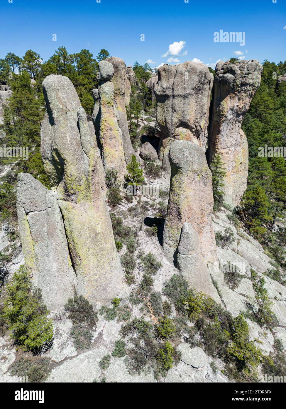 A drone captures the mystical Valle de los Monjes near Creel, Chihuahua ...