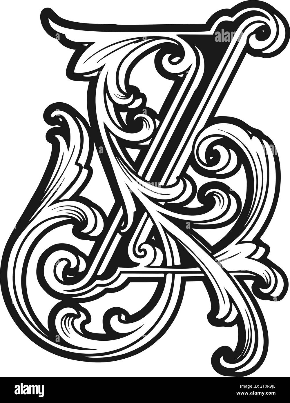 Elegant Z initial monogram logo classic style outline vector ...