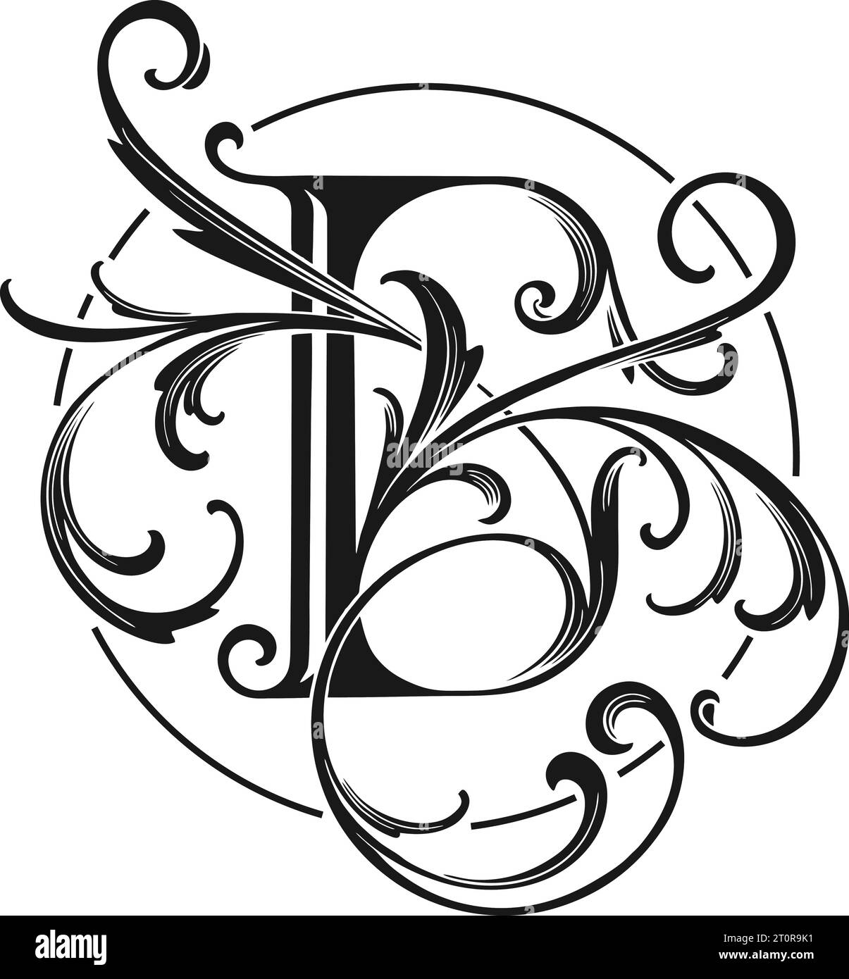 Elegant letter E monogram logo classic flourish outline vector ...