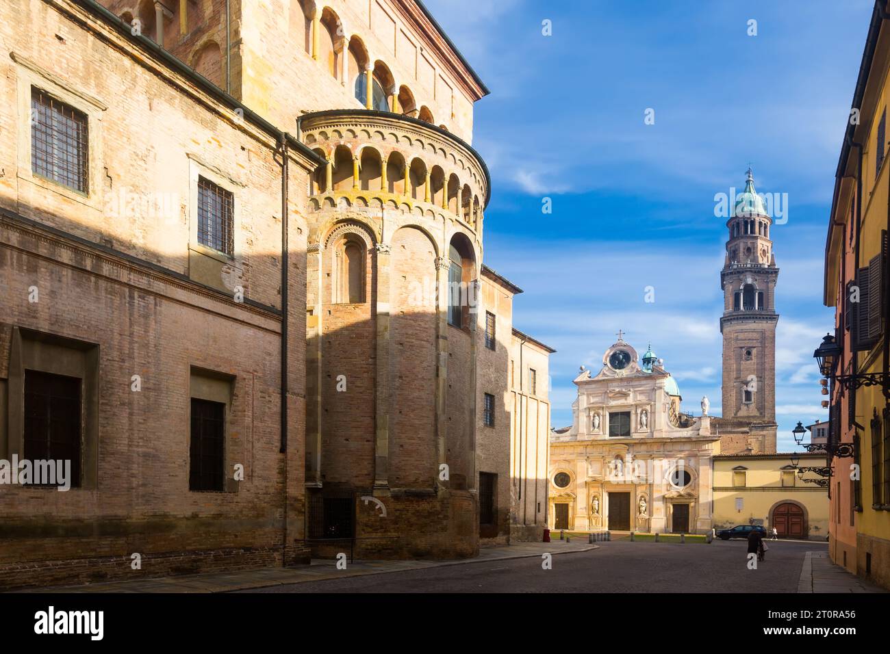 Parma Cathedral and San Giovanni Evangelista church, Italy Stock Photo ...
