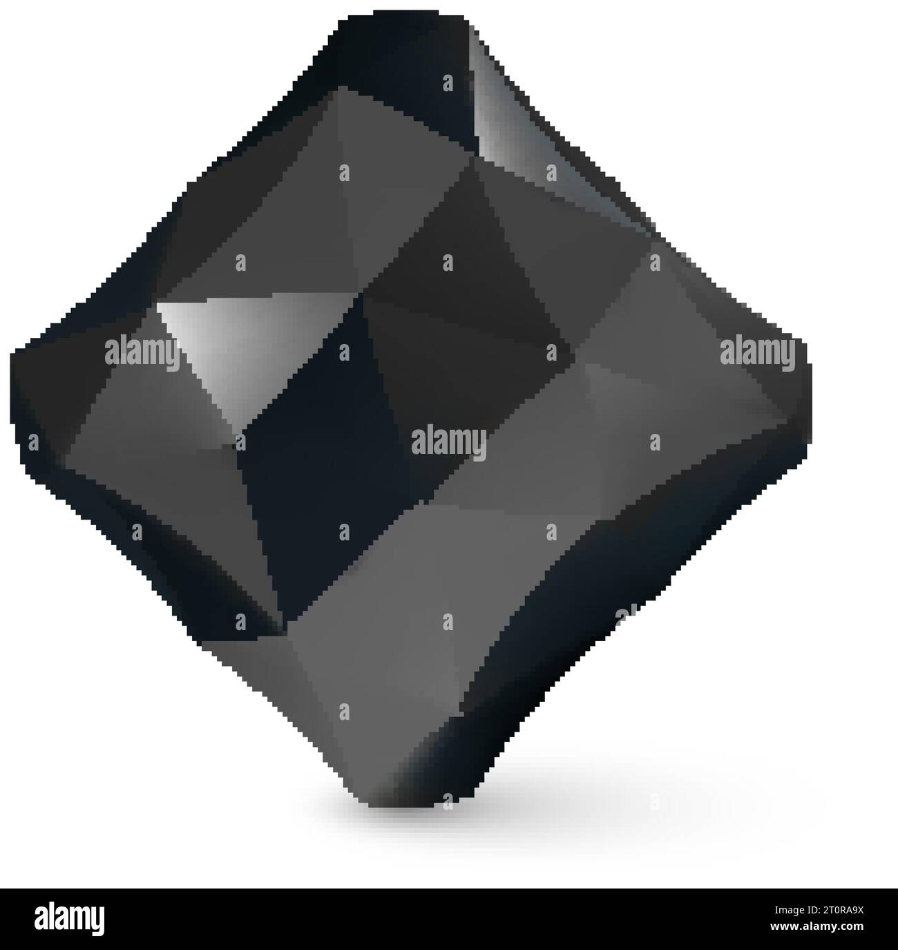 Low Poly Cubical Object, Geometric Wireframe Shape, or Black Crystal ...