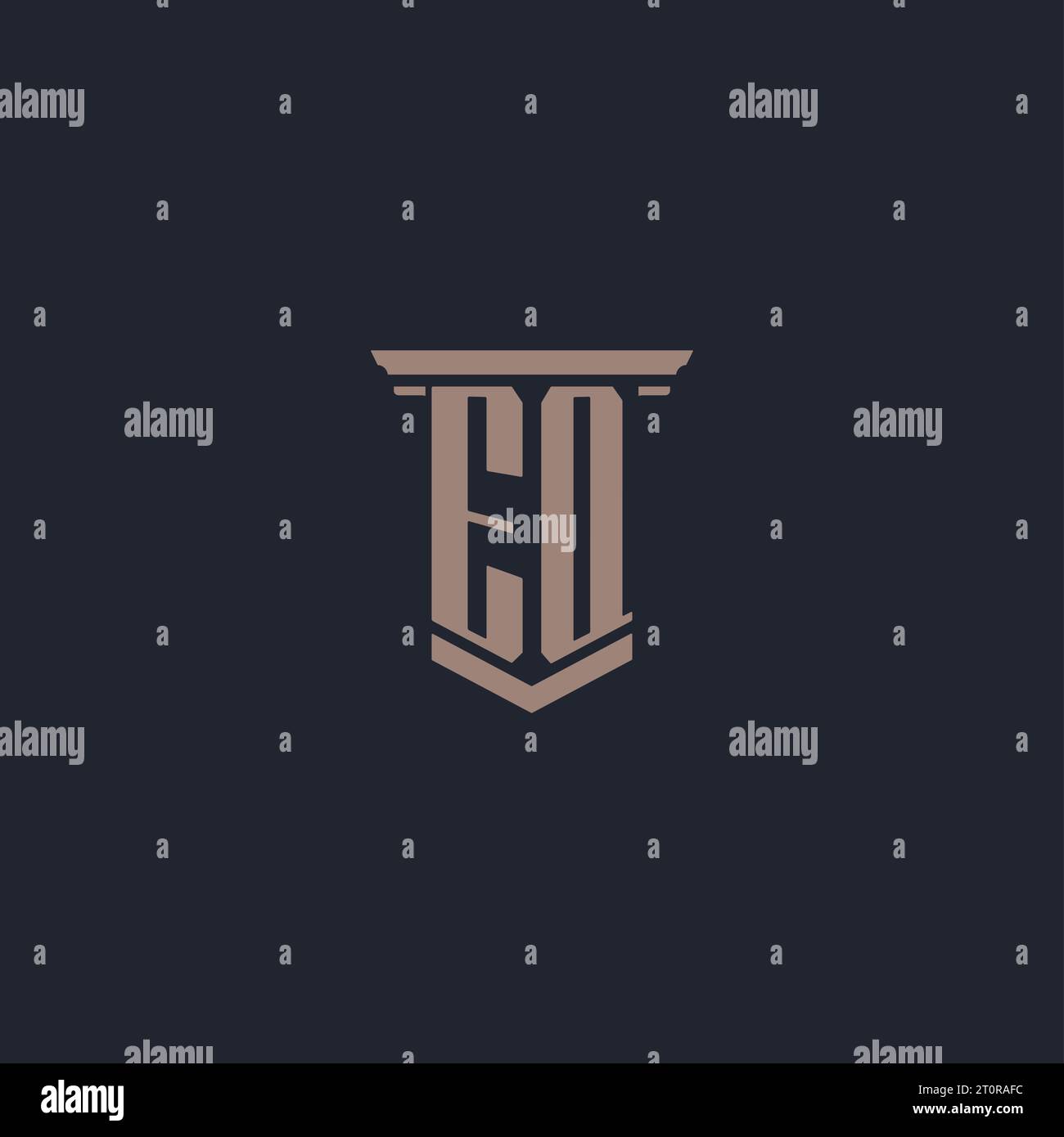 EQ initial monogram logo with pillar style design Stock Vector Image ...
