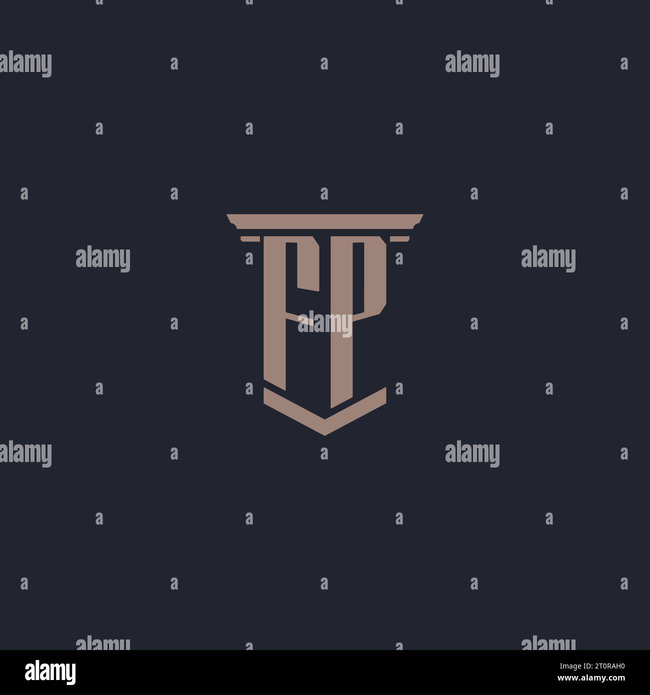 FP initial monogram logo with pillar style design Stock Vector Image ...