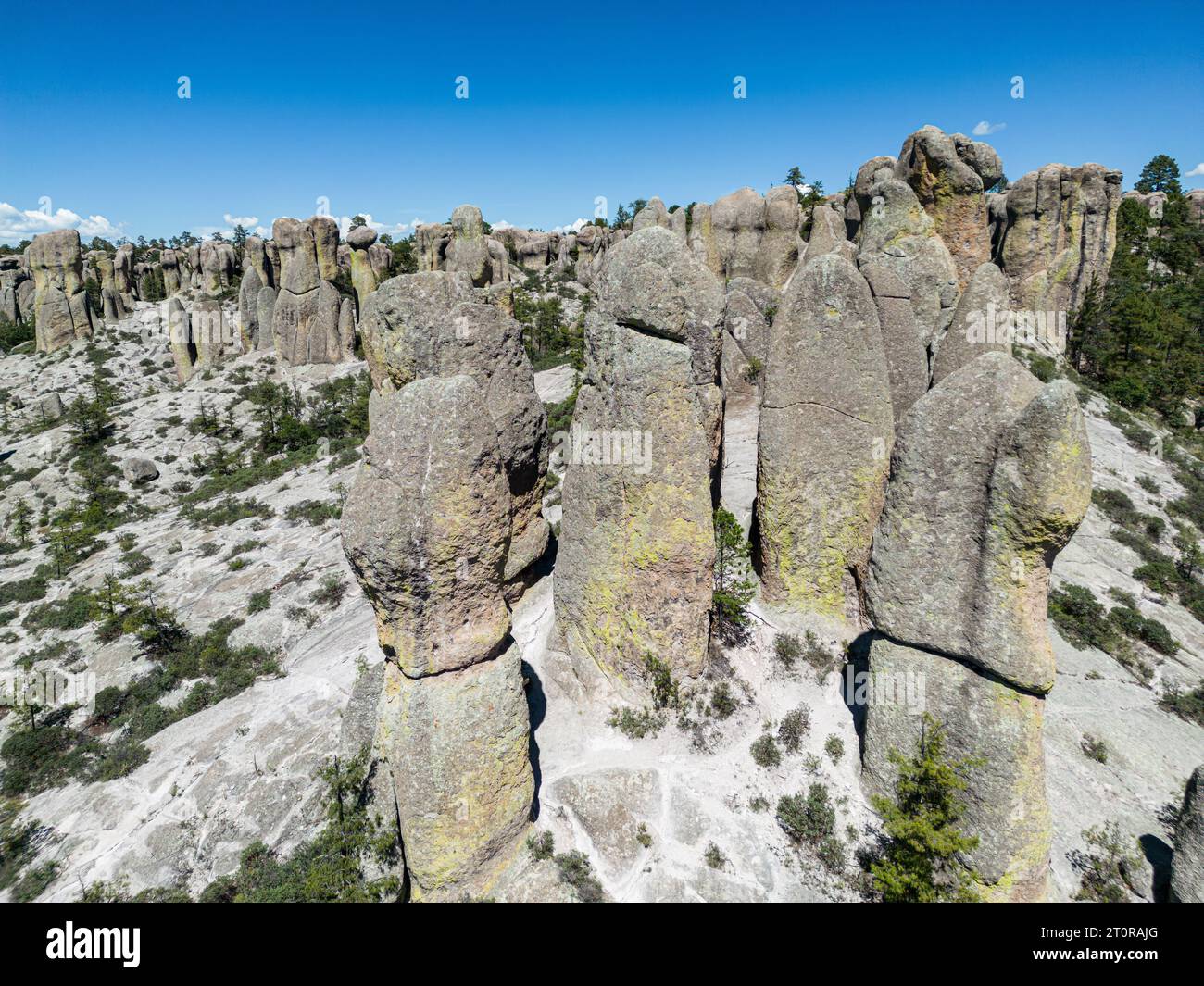 A drone captures the mystical Valle de los Monjes near Creel, Chihuahua ...