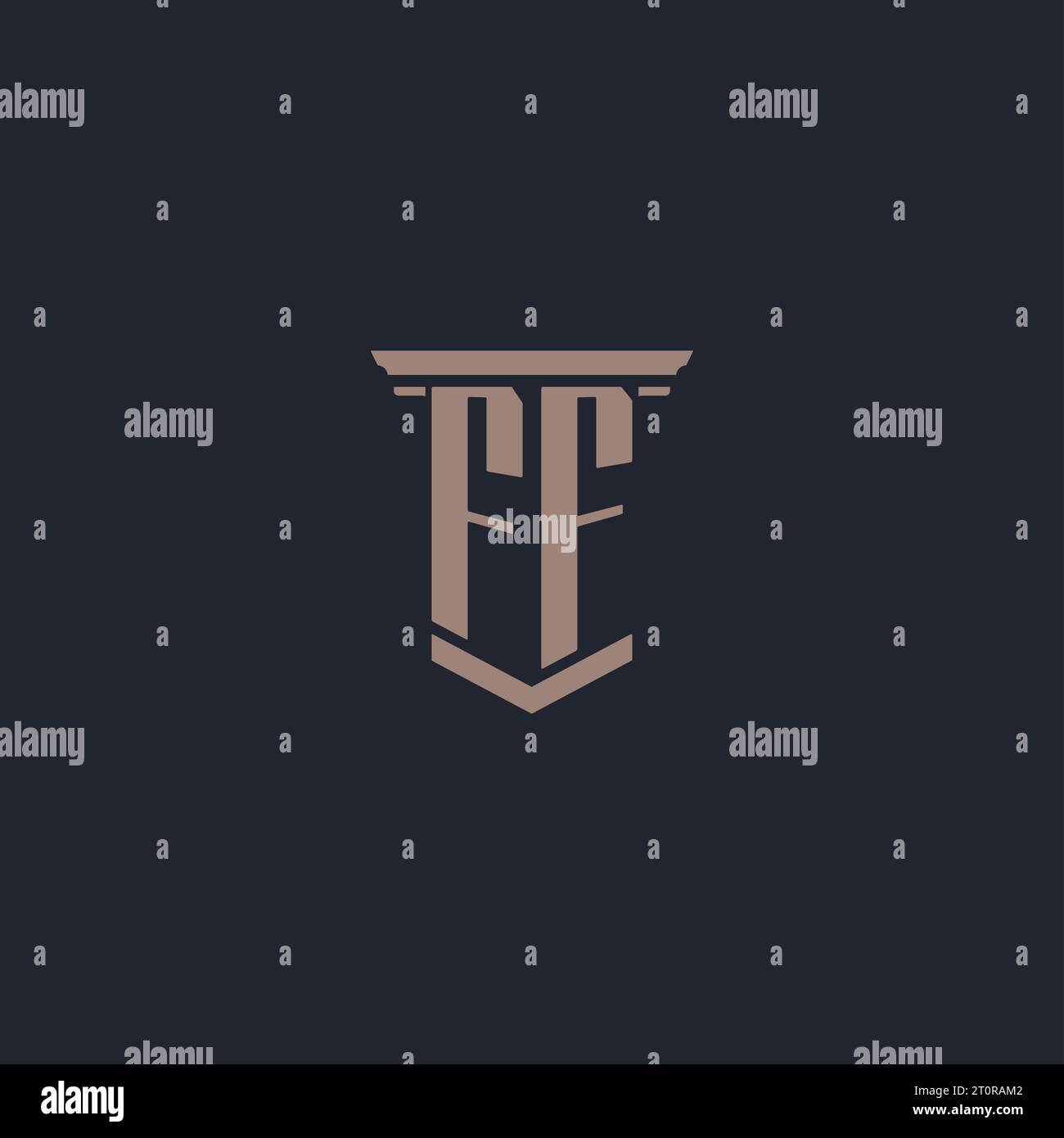 FF initial monogram logo with pillar style design Stock Vector Image ...