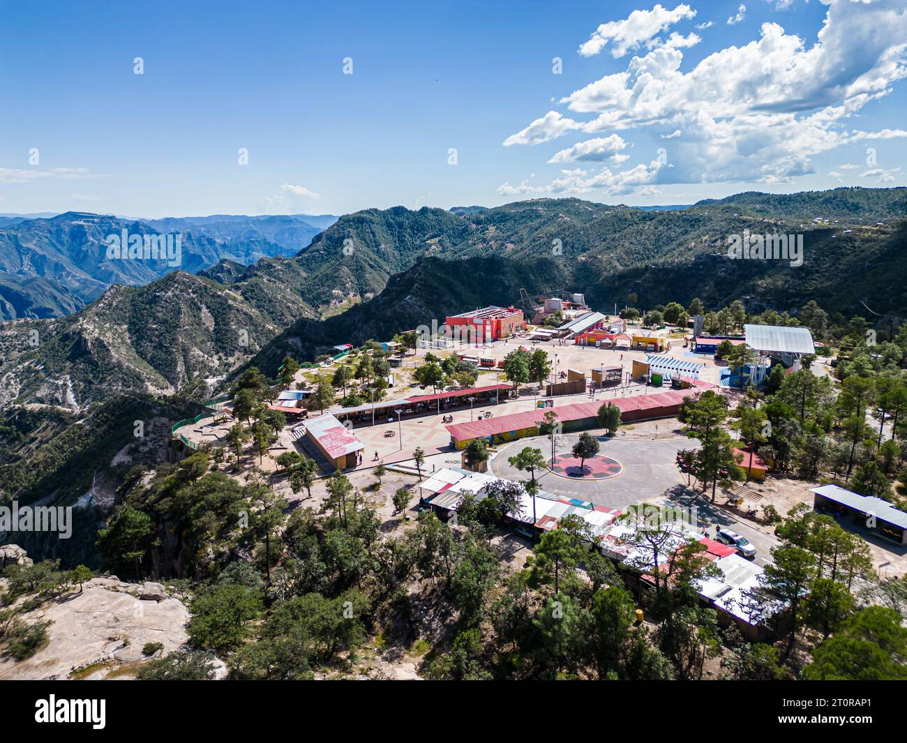 Above the depths of Copper Canyon, the recreational park at Divisadero ...