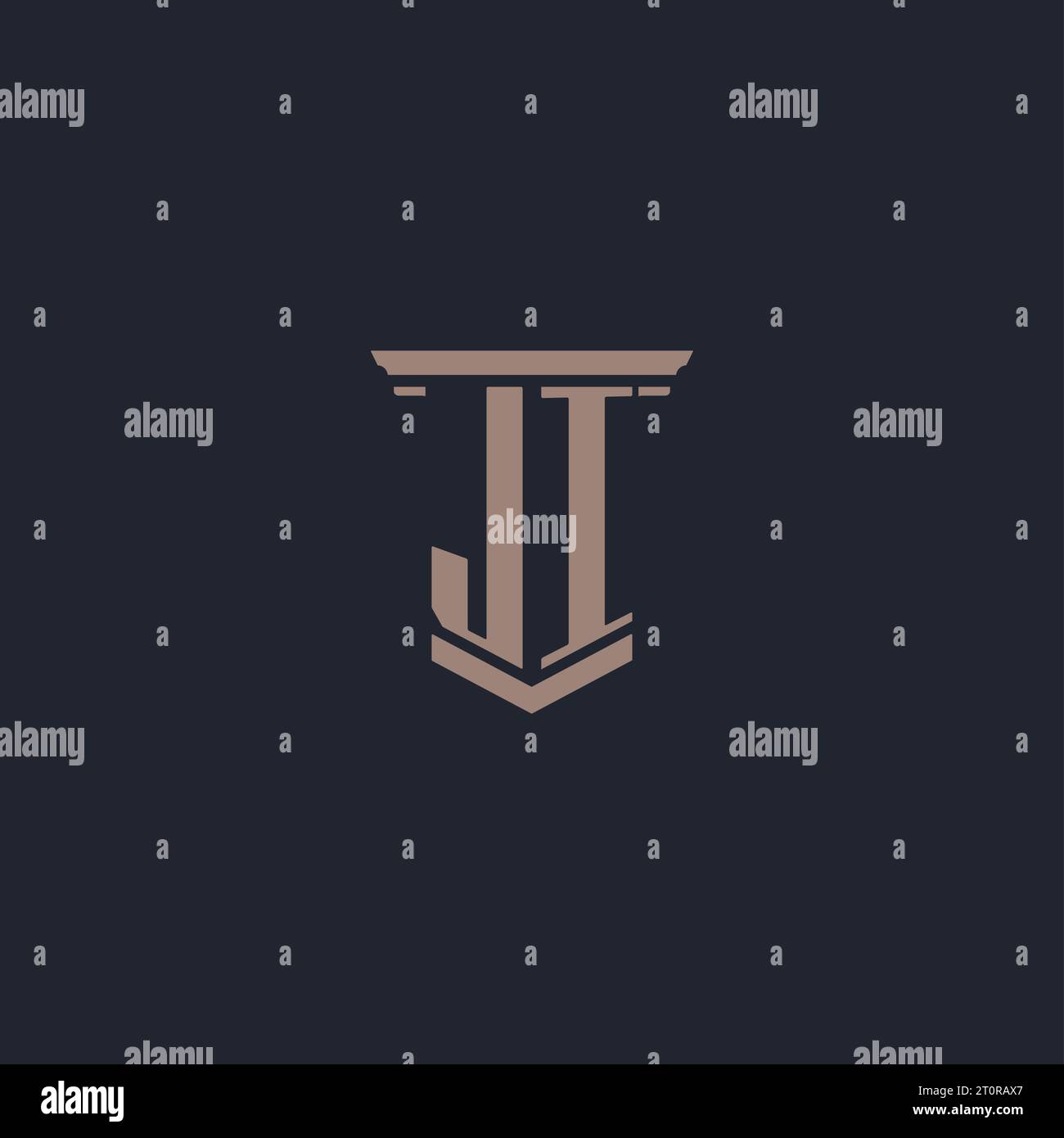 JI initial monogram logo with pillar style design Stock Vector Image ...