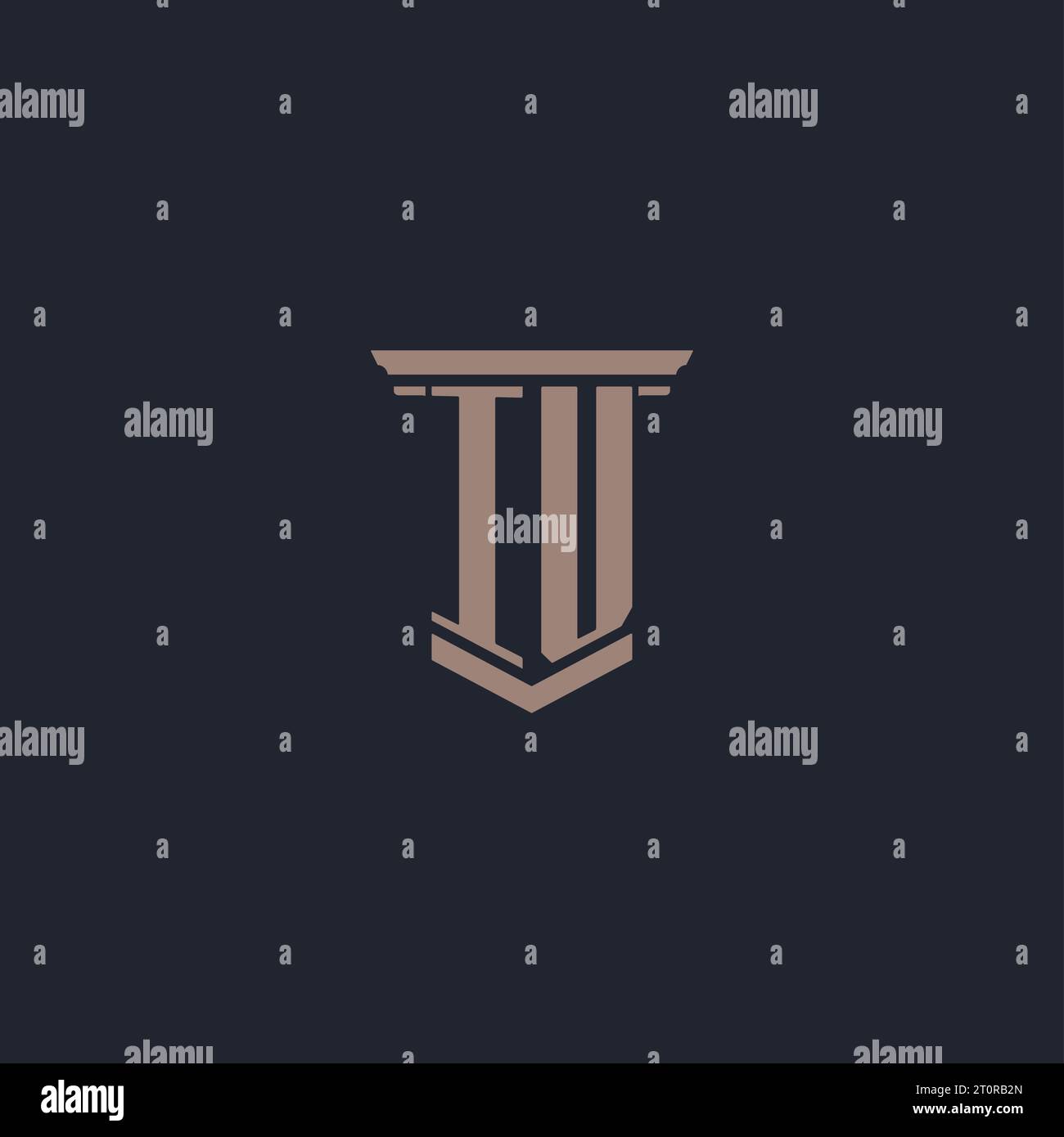 IU initial monogram logo with pillar style design Stock Vector Image ...