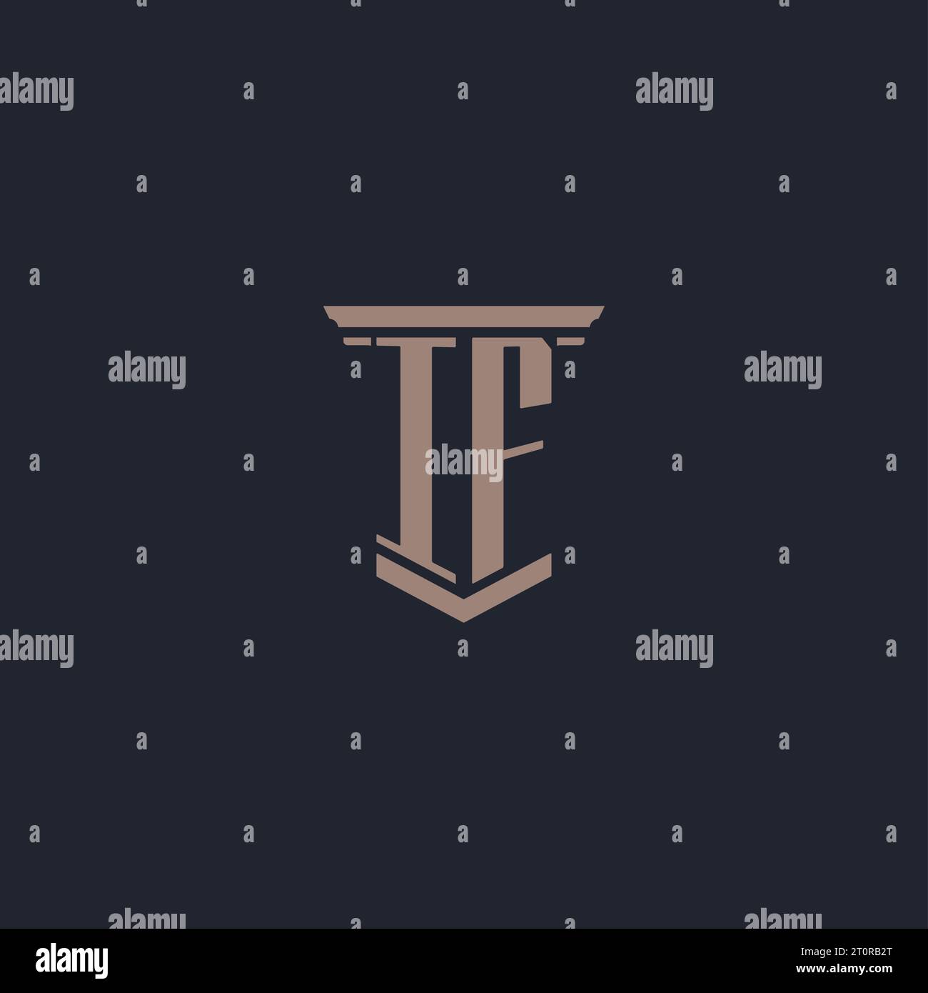 IF initial monogram logo with pillar style design Stock Vector Image ...