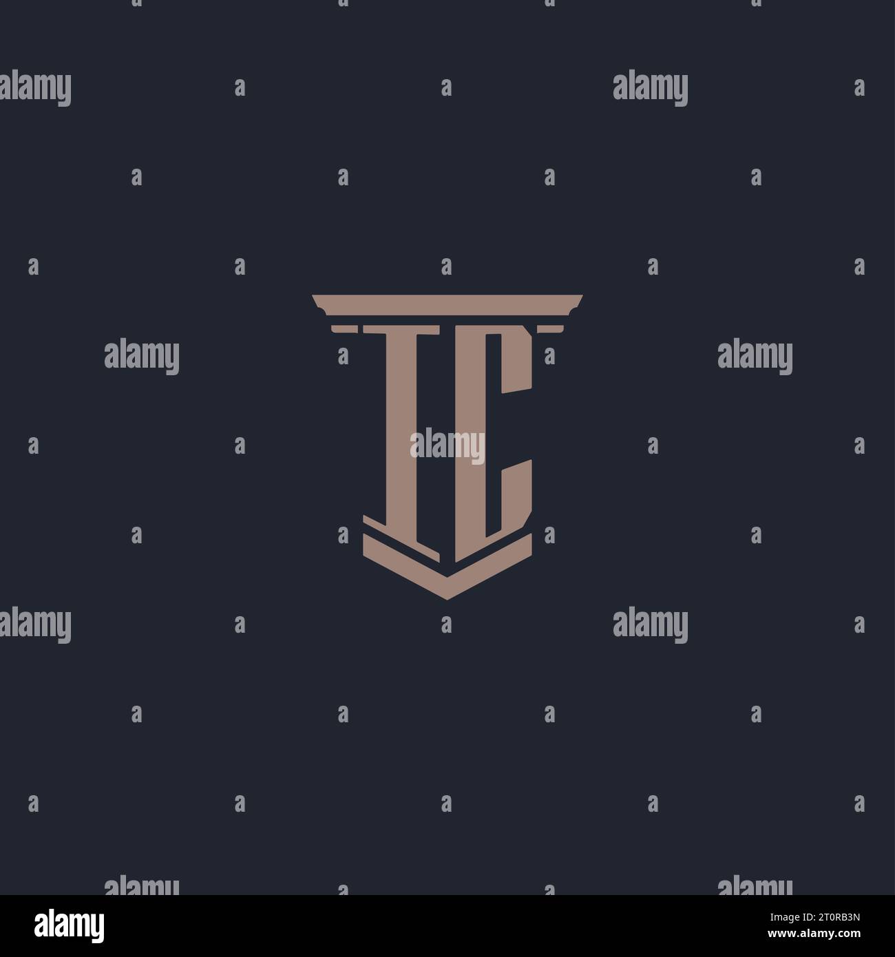 IC initial monogram logo with pillar style design Stock Vector Image ...