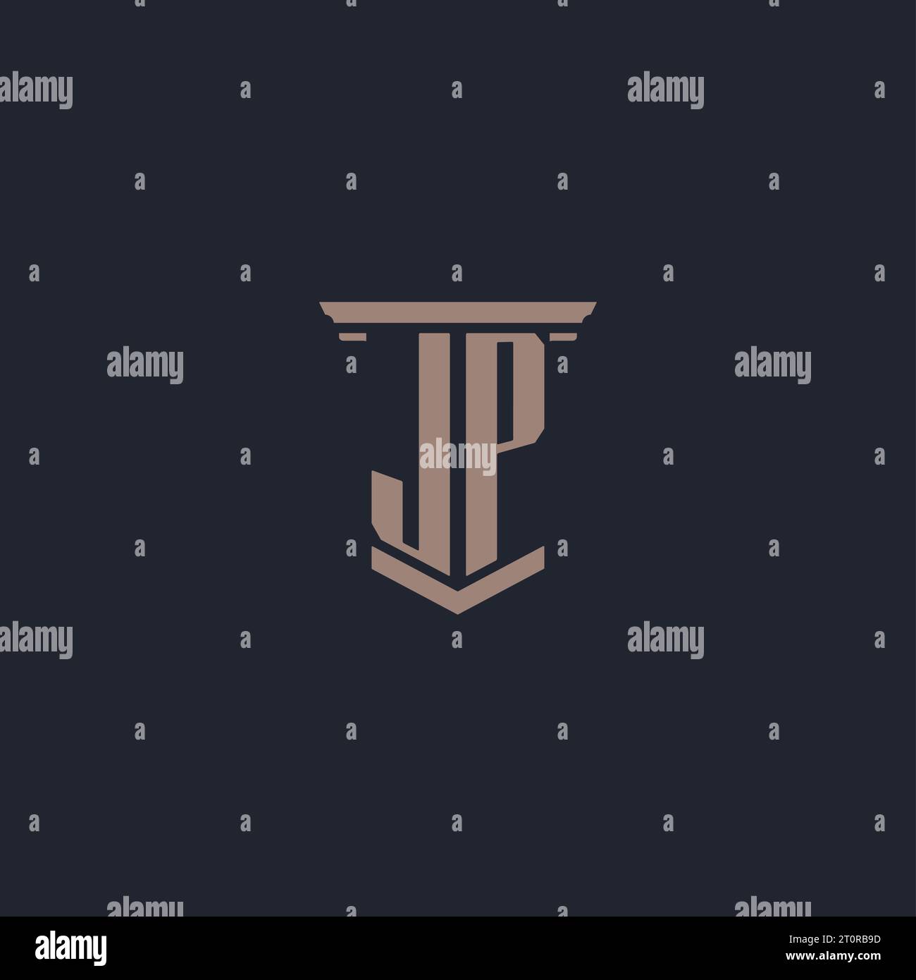 JP initial monogram logo with pillar style design Stock Vector Image ...