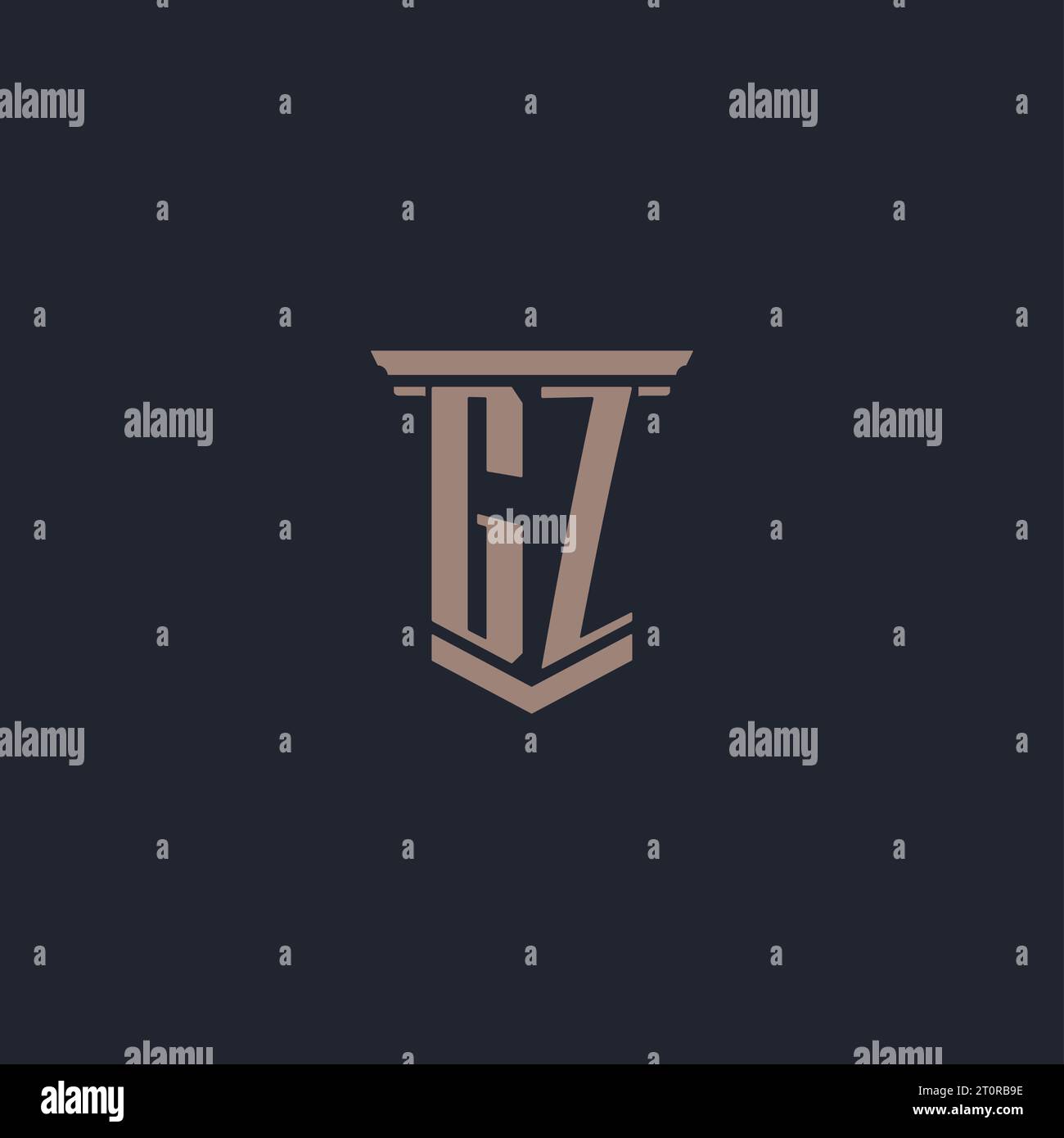GZ initial monogram logo with pillar style design Stock Vector Image ...