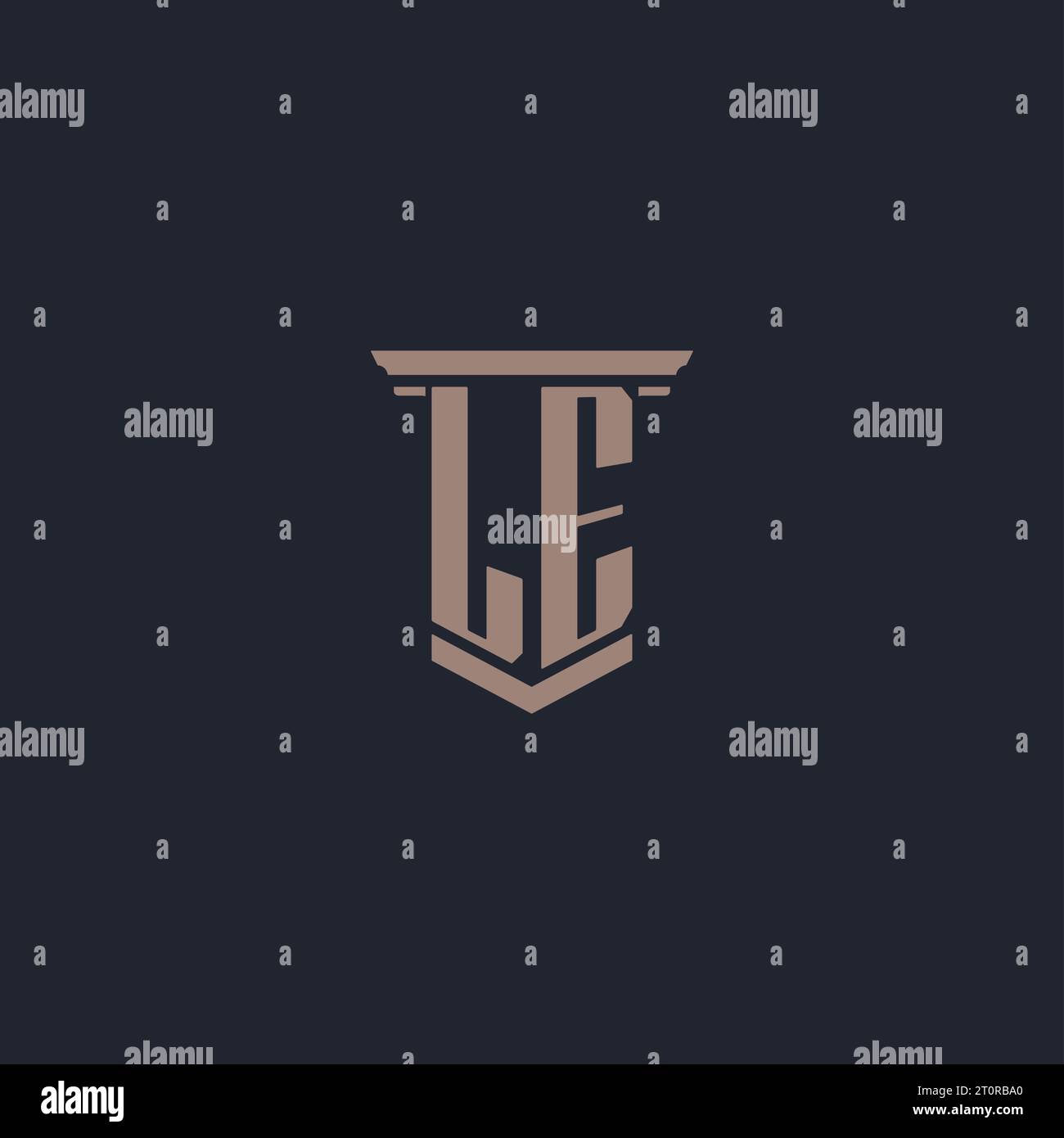 LE initial monogram logo with pillar style design Stock Vector Image ...