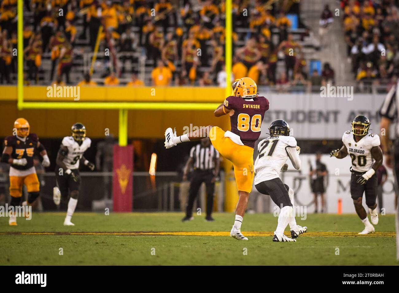 Arizona State Sun Devils tight end Messiah Swinson (80) catches a ball ...