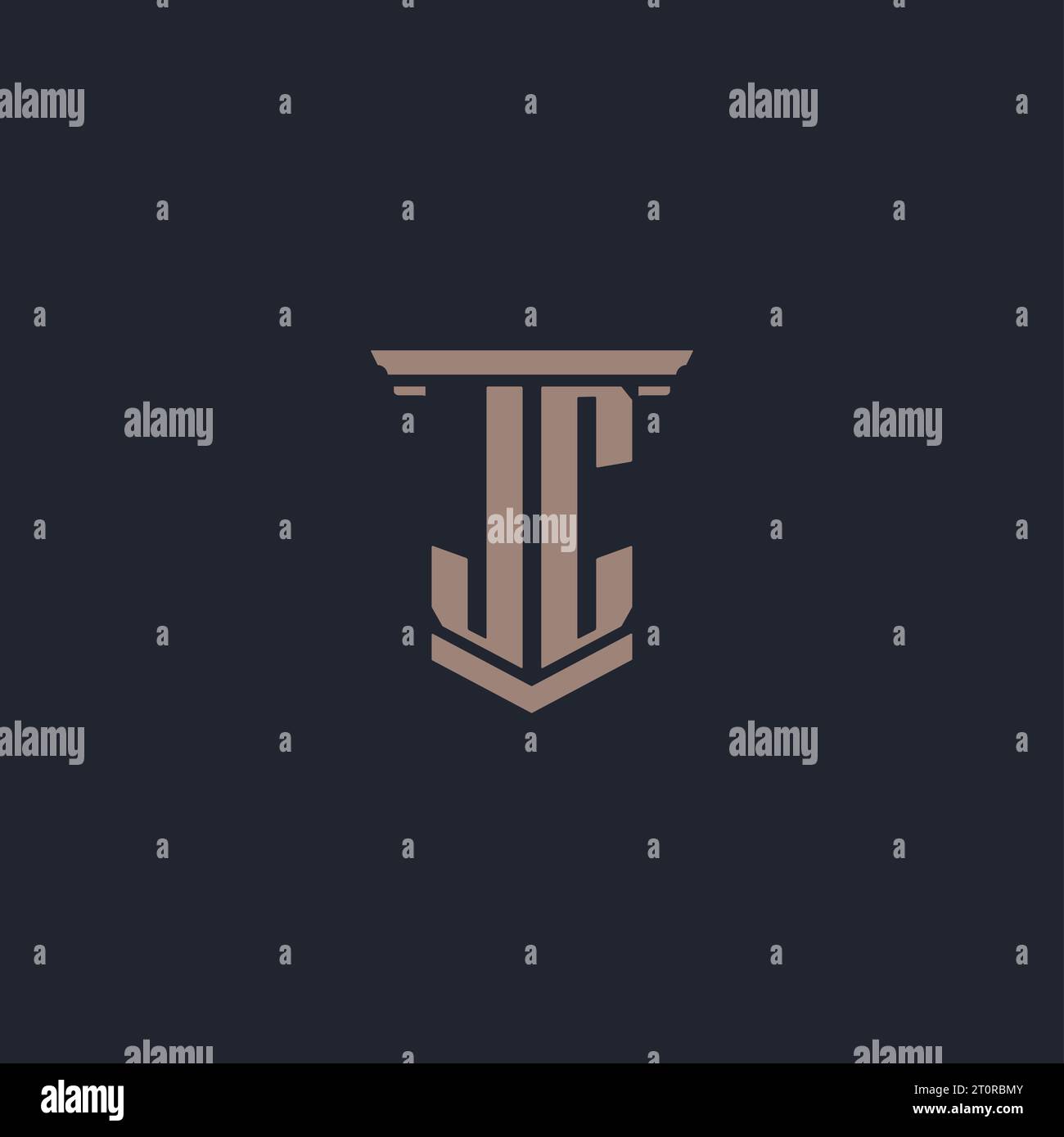 JC initial monogram logo with pillar style design Stock Vector Image ...