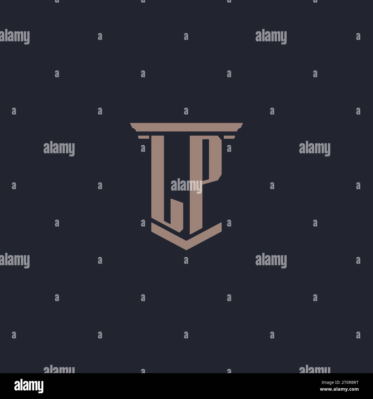 LP initial monogram logo with pillar style design Stock Vector Image ...