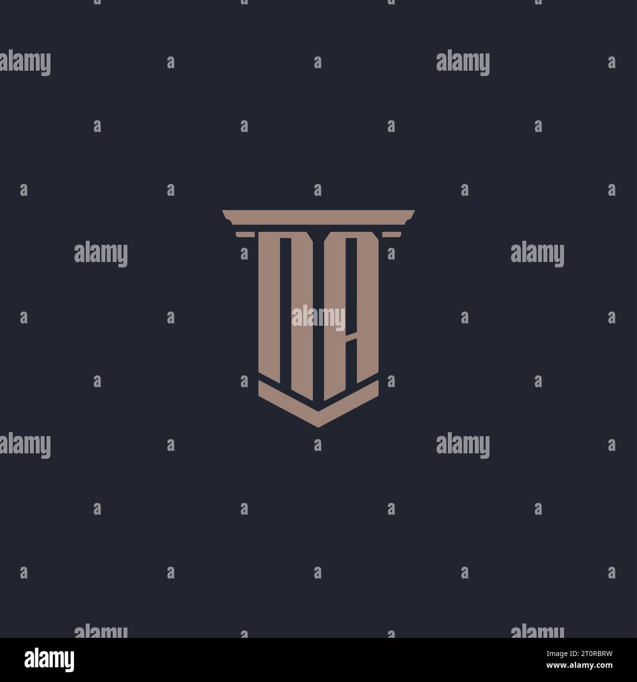 NA initial monogram logo with pillar style design Stock Vector Image ...