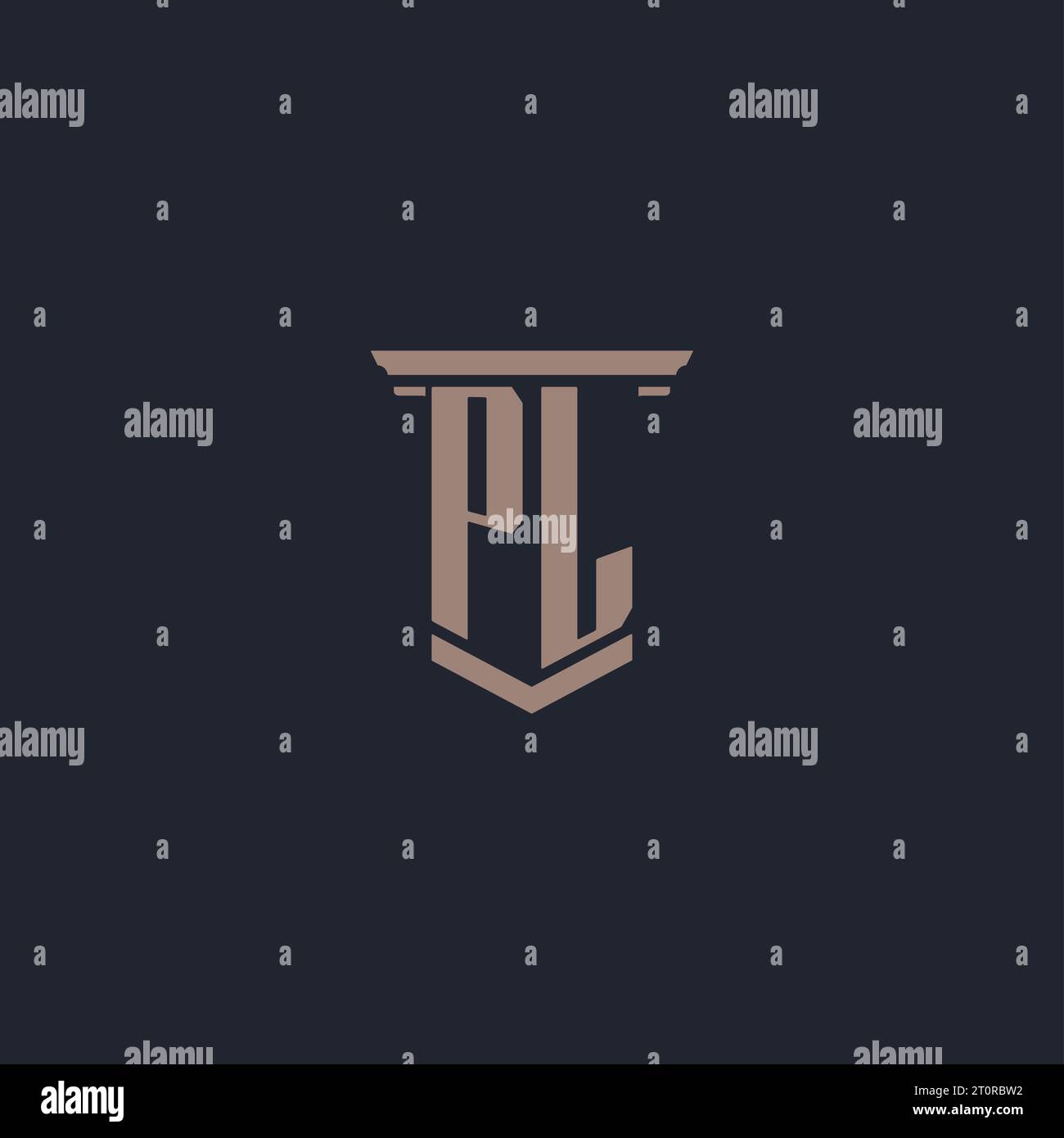 PL initial monogram logo with pillar style design Stock Vector Image ...