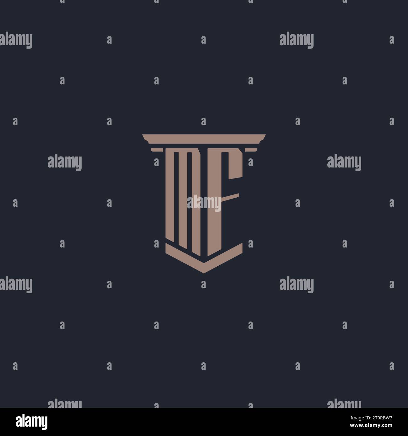 MF initial monogram logo with pillar style design Stock Vector Image ...