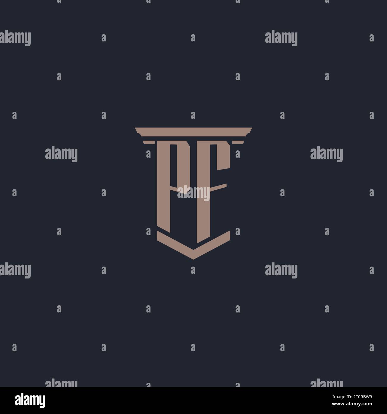 PF initial monogram logo with pillar style design Stock Vector Image ...