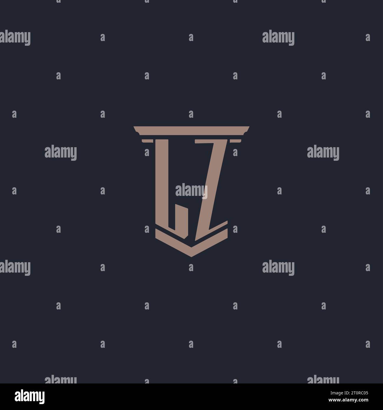 LZ initial monogram logo with pillar style design Stock Vector Image ...