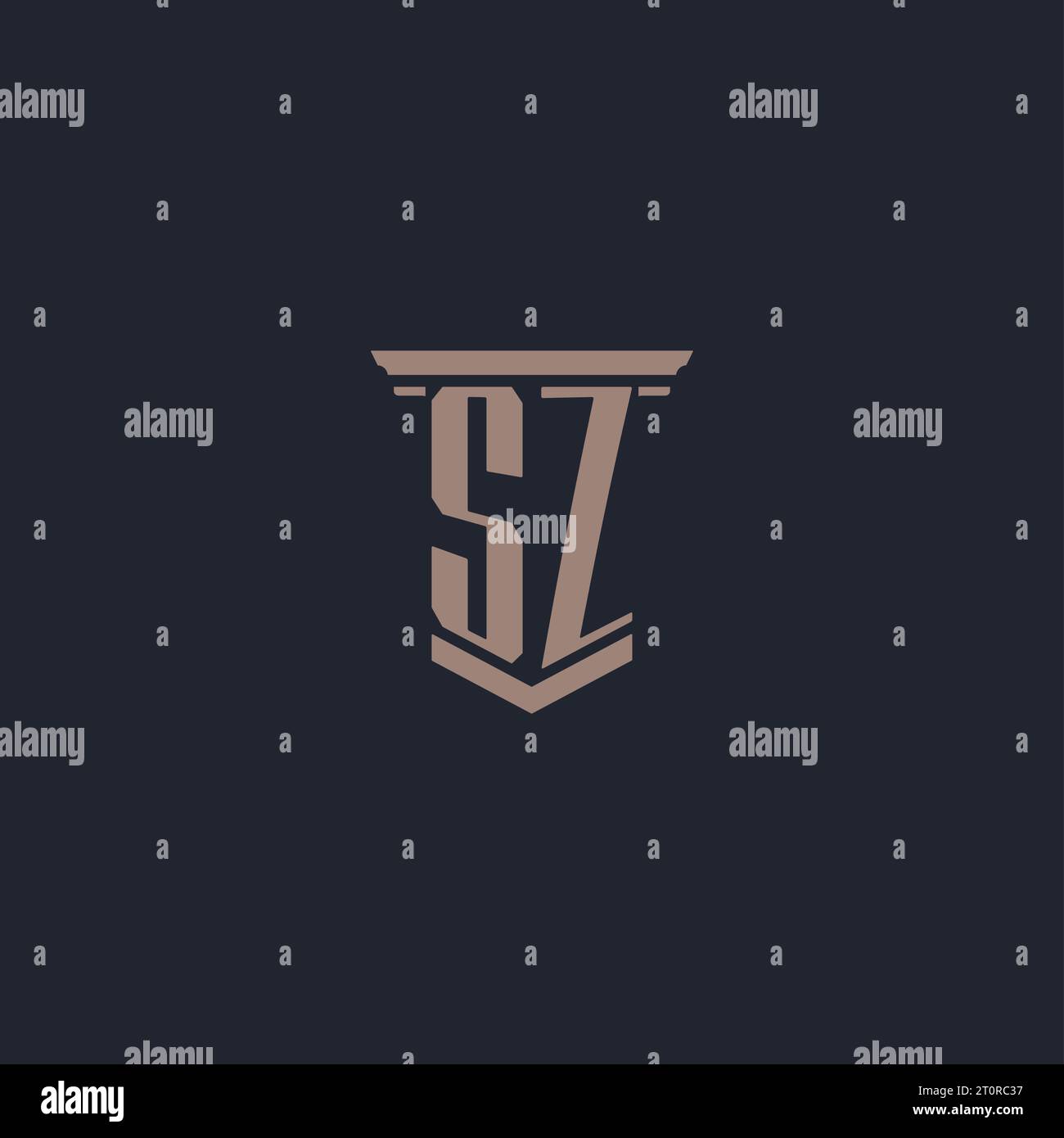 SZ initial monogram logo with pillar style design Stock Vector Image & Art - Alamy