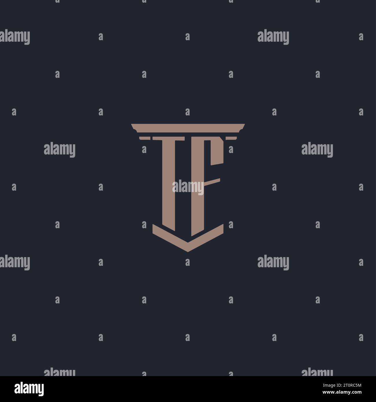 TF initial monogram logo with pillar style design Stock Vector Image ...