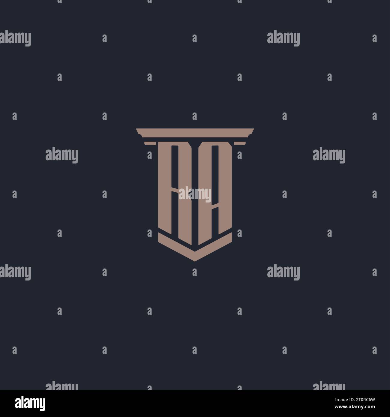 RA initial monogram logo with pillar style design Stock Vector Image ...
