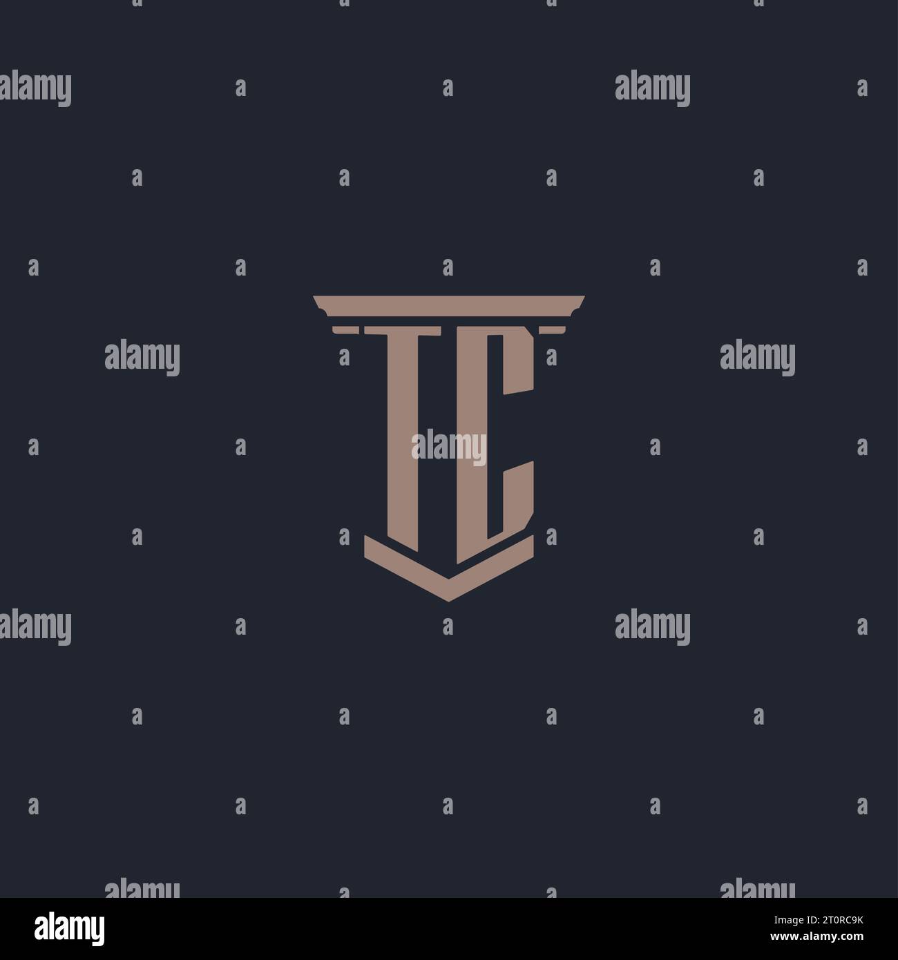 TC initial monogram logo with pillar style design Stock Vector Image ...