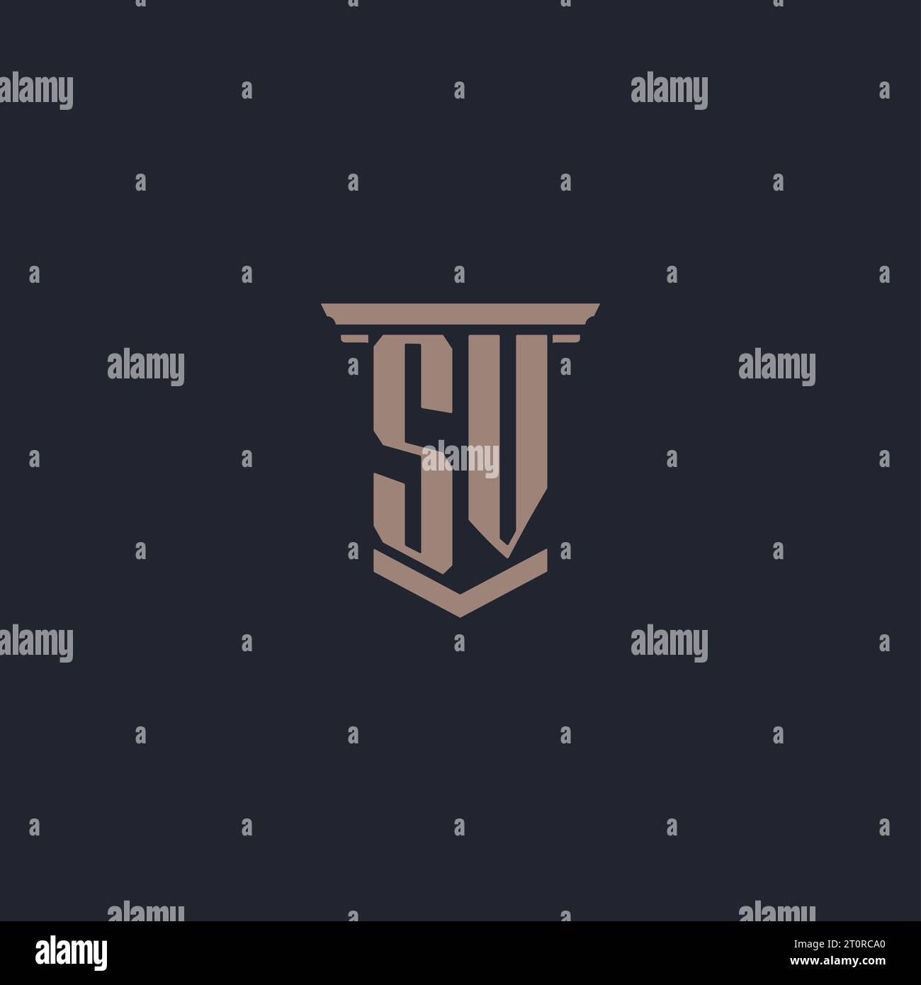 SV initial monogram logo with pillar style design Stock Vector Image & Art - Alamy