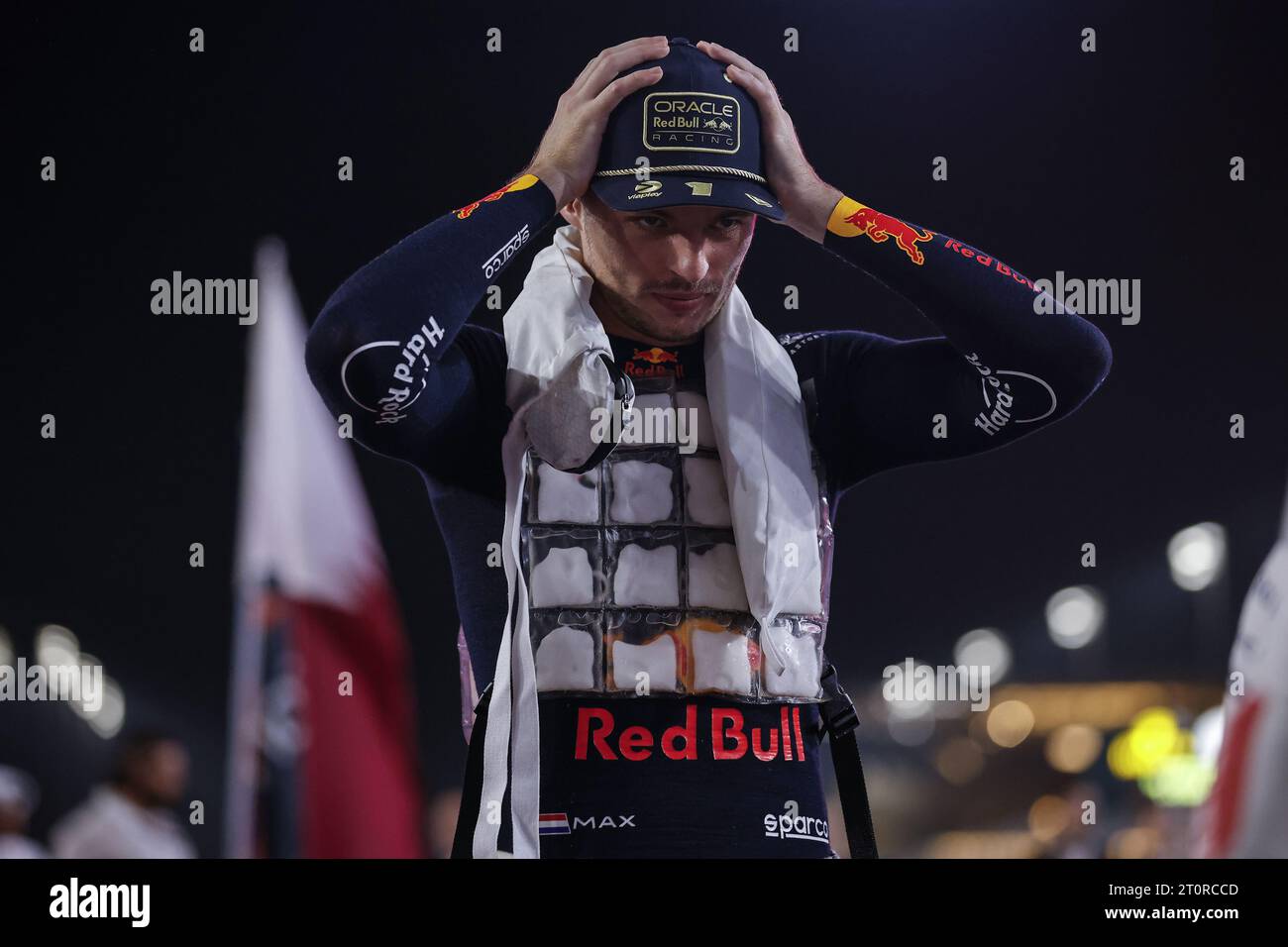 VERSTAPPEN Max (ned), Red Bull Racing RB19, portrait during the 2023 Formula 1 Qatar Grand Prix ...