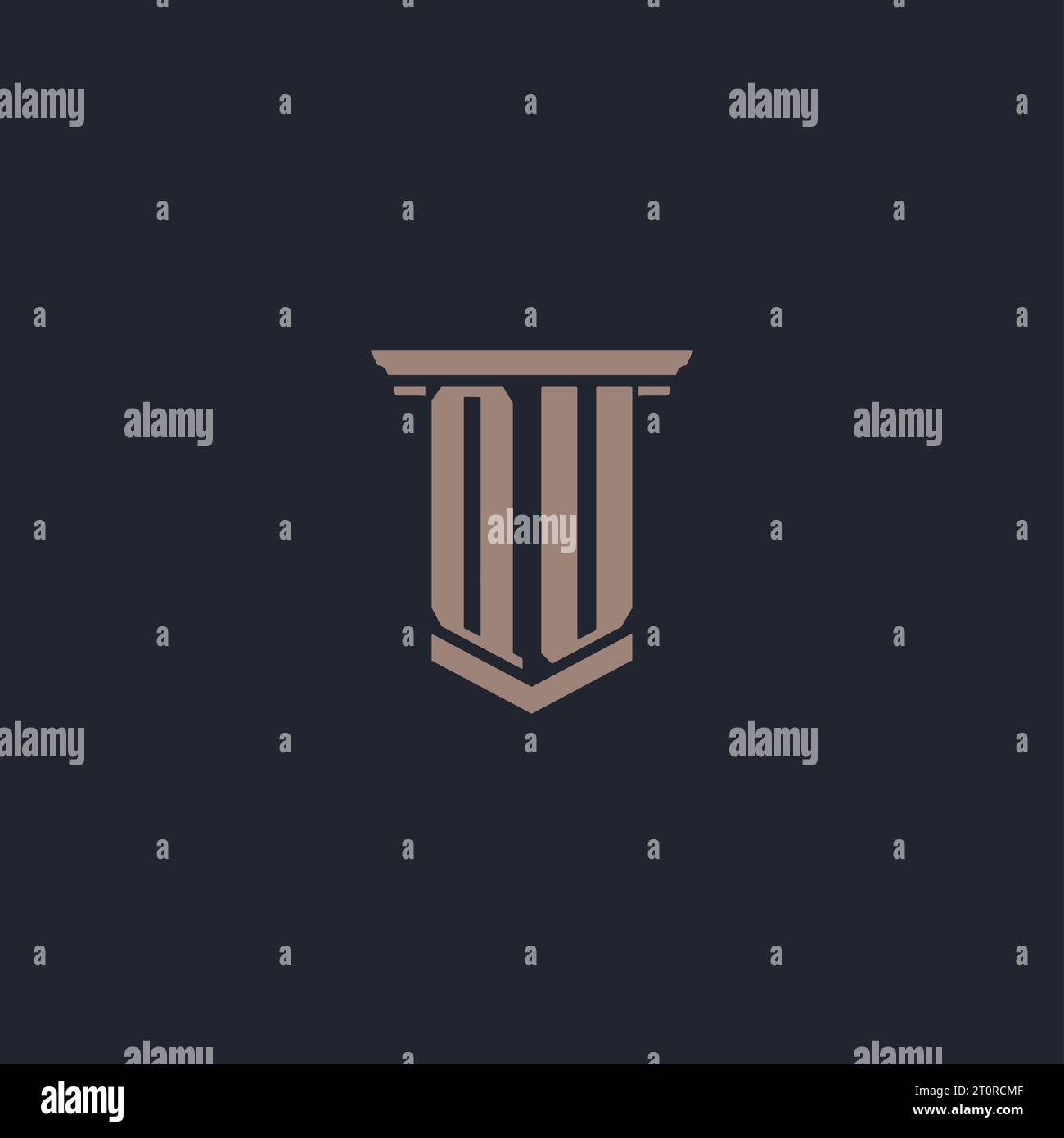 QU initial monogram logo with pillar style design Stock Vector Image ...