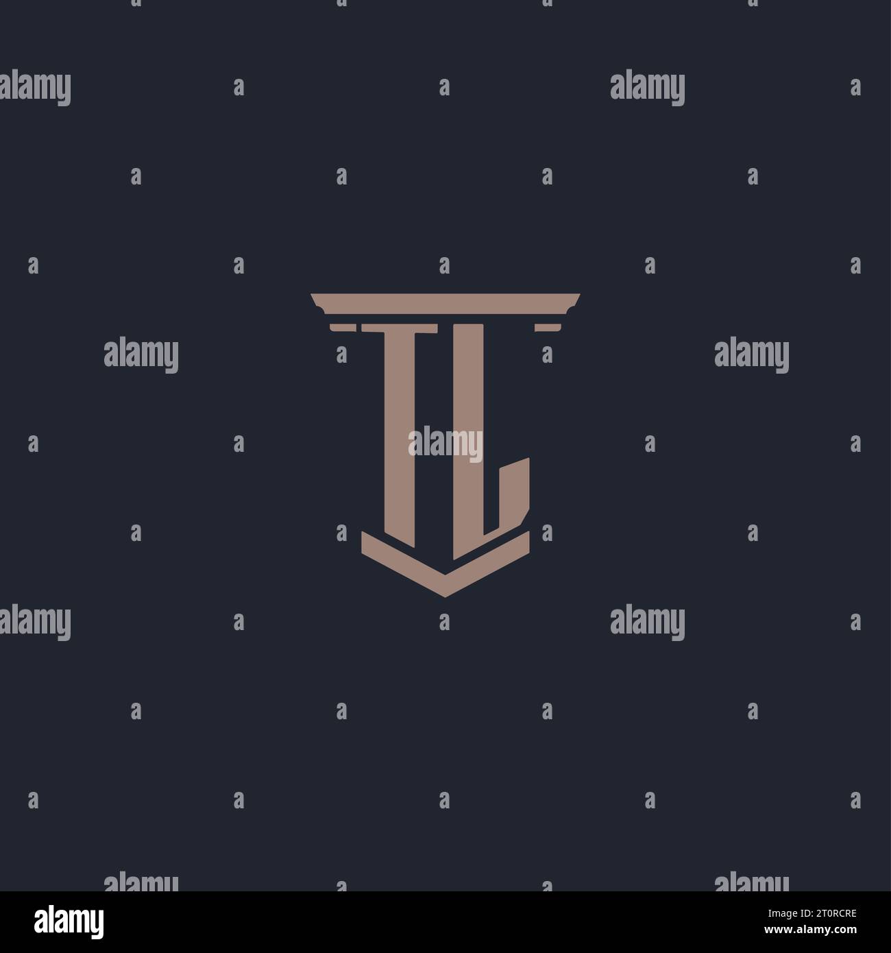 TL initial monogram logo with pillar style design Stock Vector Image ...