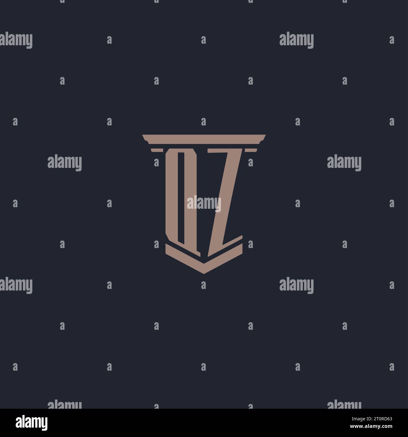 QZ initial monogram logo with pillar style design Stock Vector Image ...