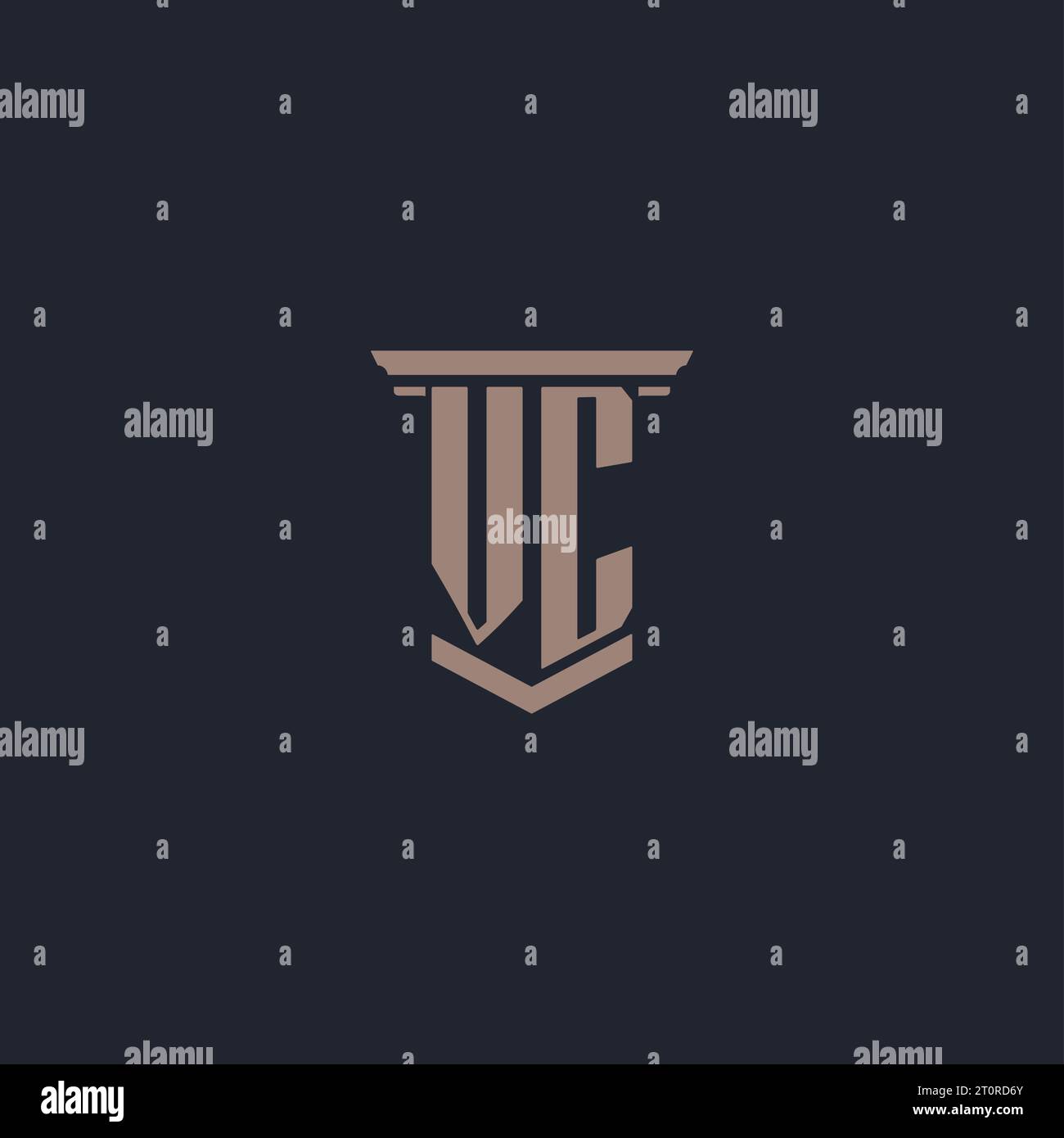 VC initial monogram logo with pillar style design Stock Vector Image ...