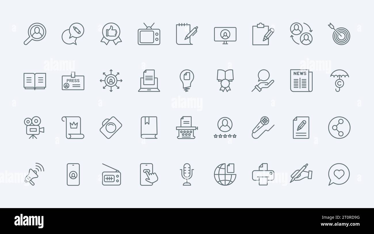 Storytelling thin line icons set vector illustration. Outline black ...