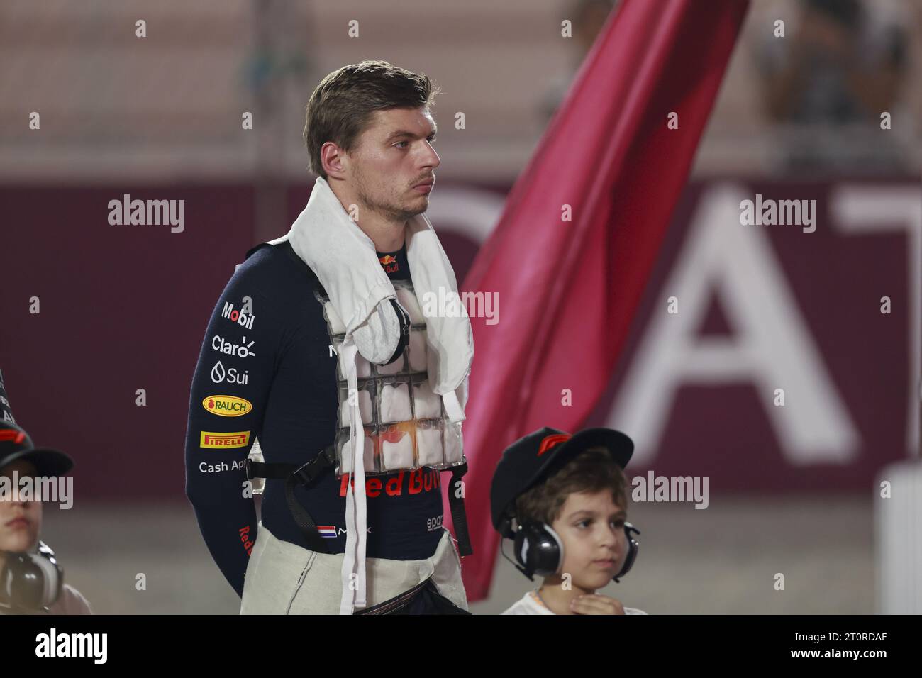 VERSTAPPEN Max (ned), Red Bull Racing RB19, portrait during the 2023 Formula 1 Qatar Grand Prix ...