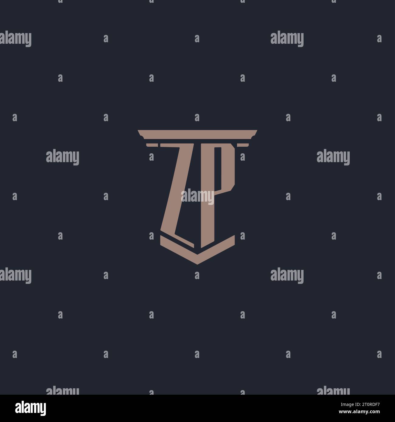 ZP initial monogram logo with pillar style design Stock Vector Image ...