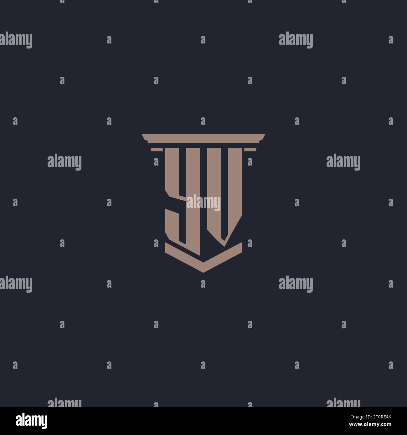 YV initial monogram logo with pillar style design Stock Vector Image ...