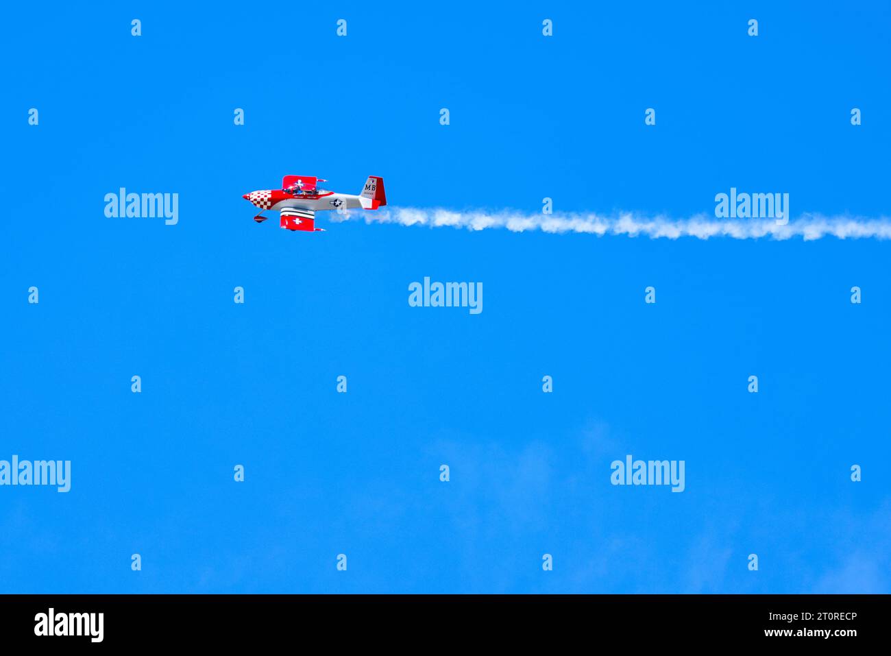 CONCORD, NC - OCTOBER 08: An airplane flies overhead during the NASCAR ...