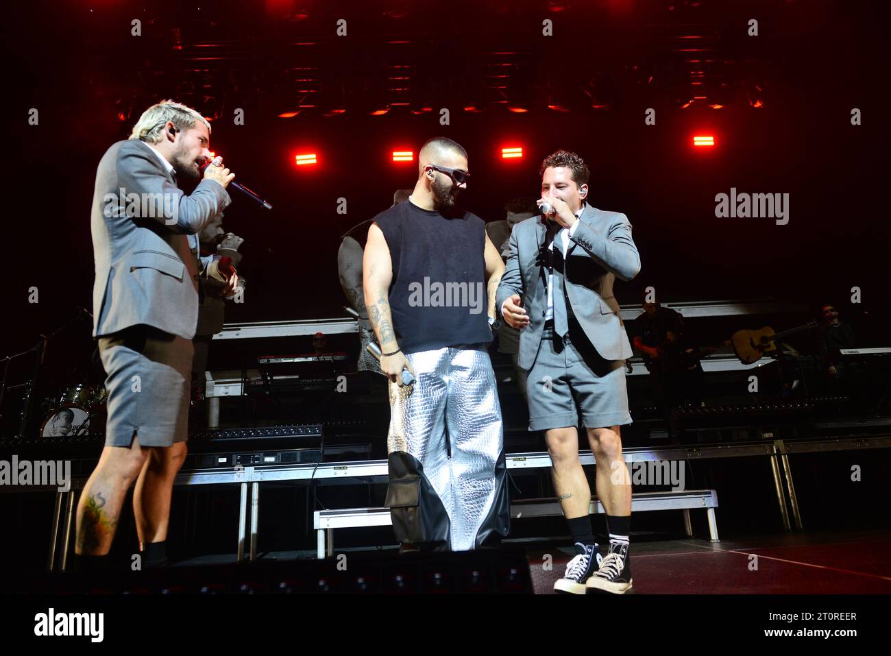 MIAMI, FLORIDA - OCTOBER 06:Manuel Turizo (C), Ricardo Andrés "Ricky ...