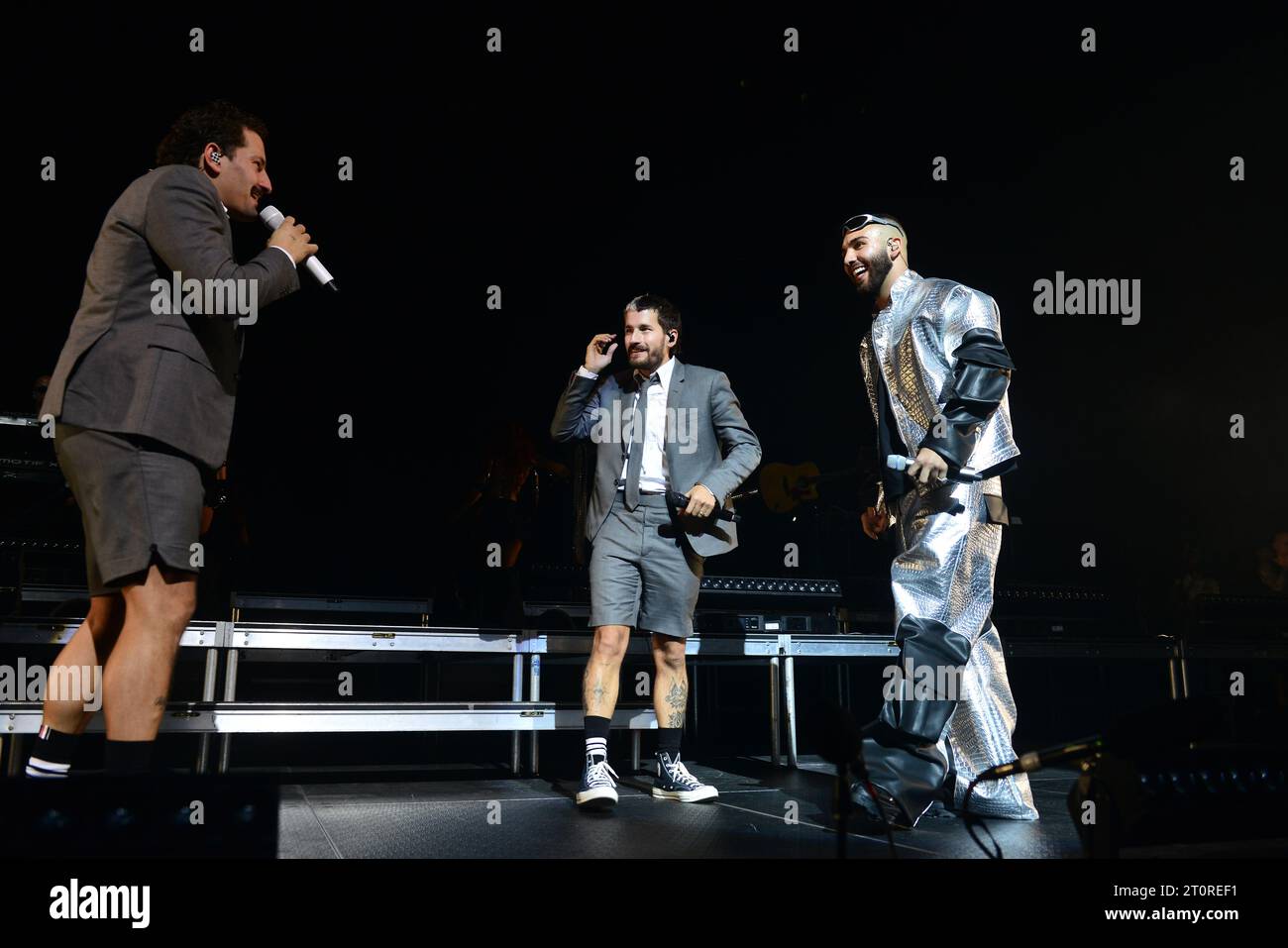 MIAMI, FLORIDA - OCTOBER 06: Manuel Turizo (R), Alberto "Mau" Reglero ...