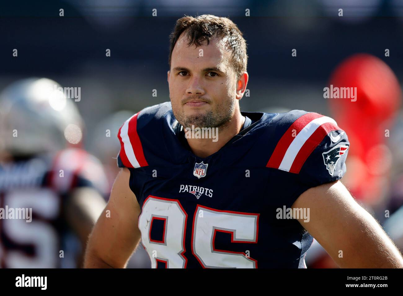 New England Patriots tight end Hunter Henry during the first half of an ...