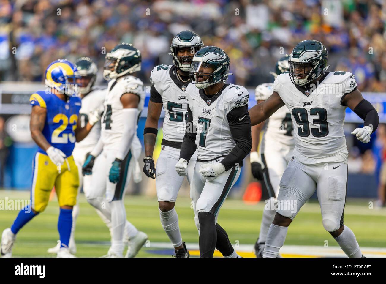 Philadelphia Eagles linebacker Haason Reddick (7) sacks Los Angeles ...