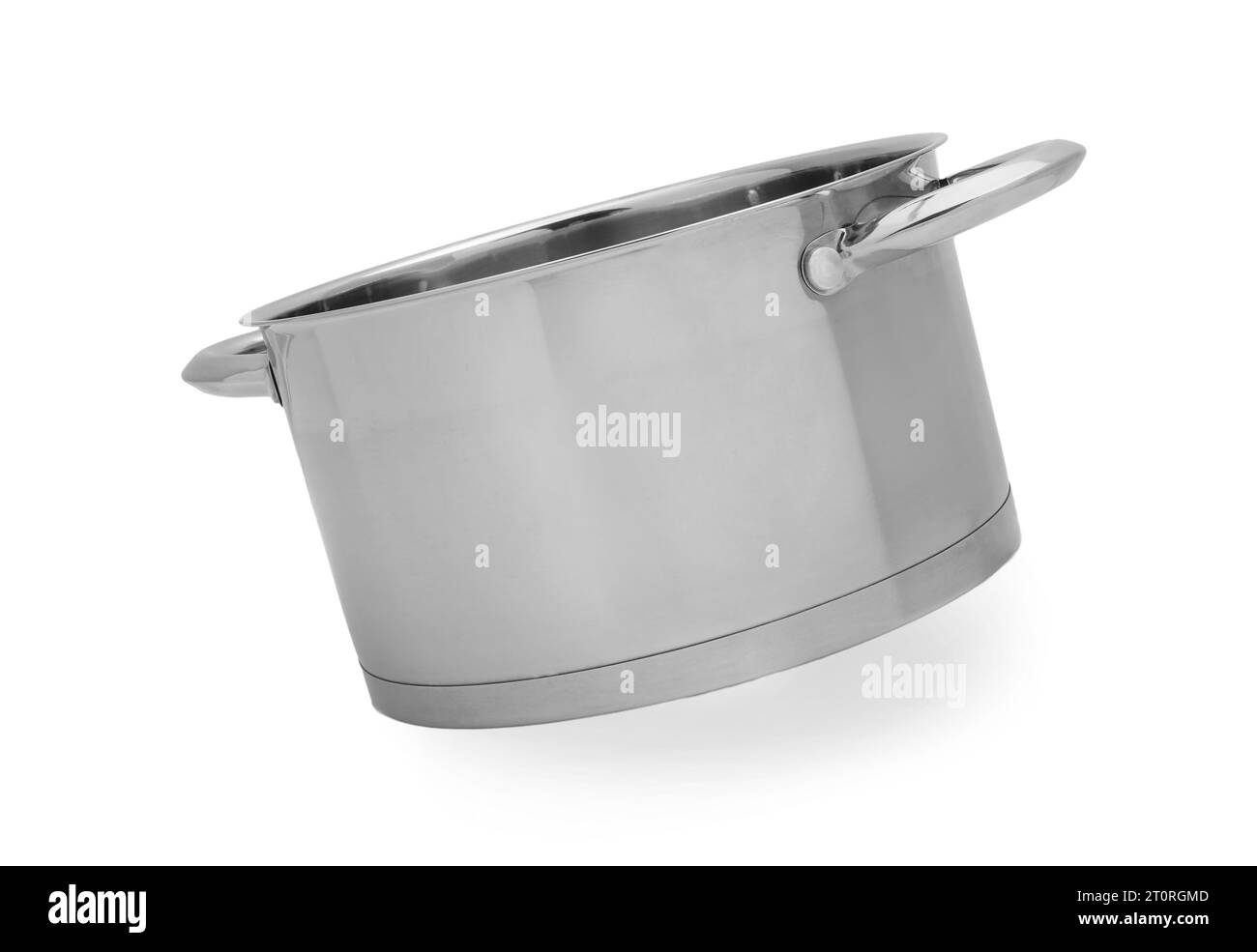 One empty steel pot isolated on white Stock Photo - Alamy