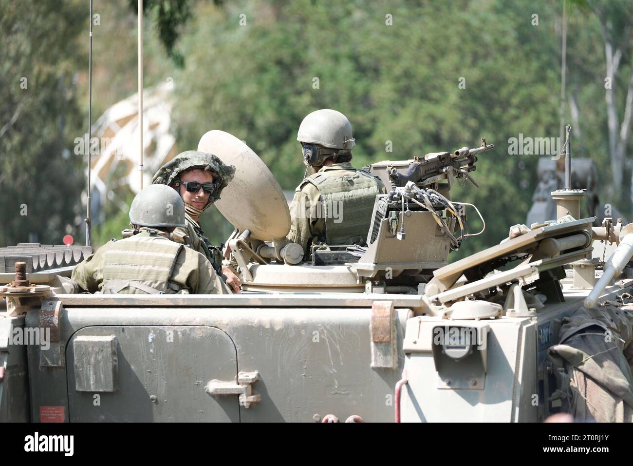 ISRAEL-LEBANON-PALESTINIAN-CONFLICT Israeli Merkava tanks roll on a ...