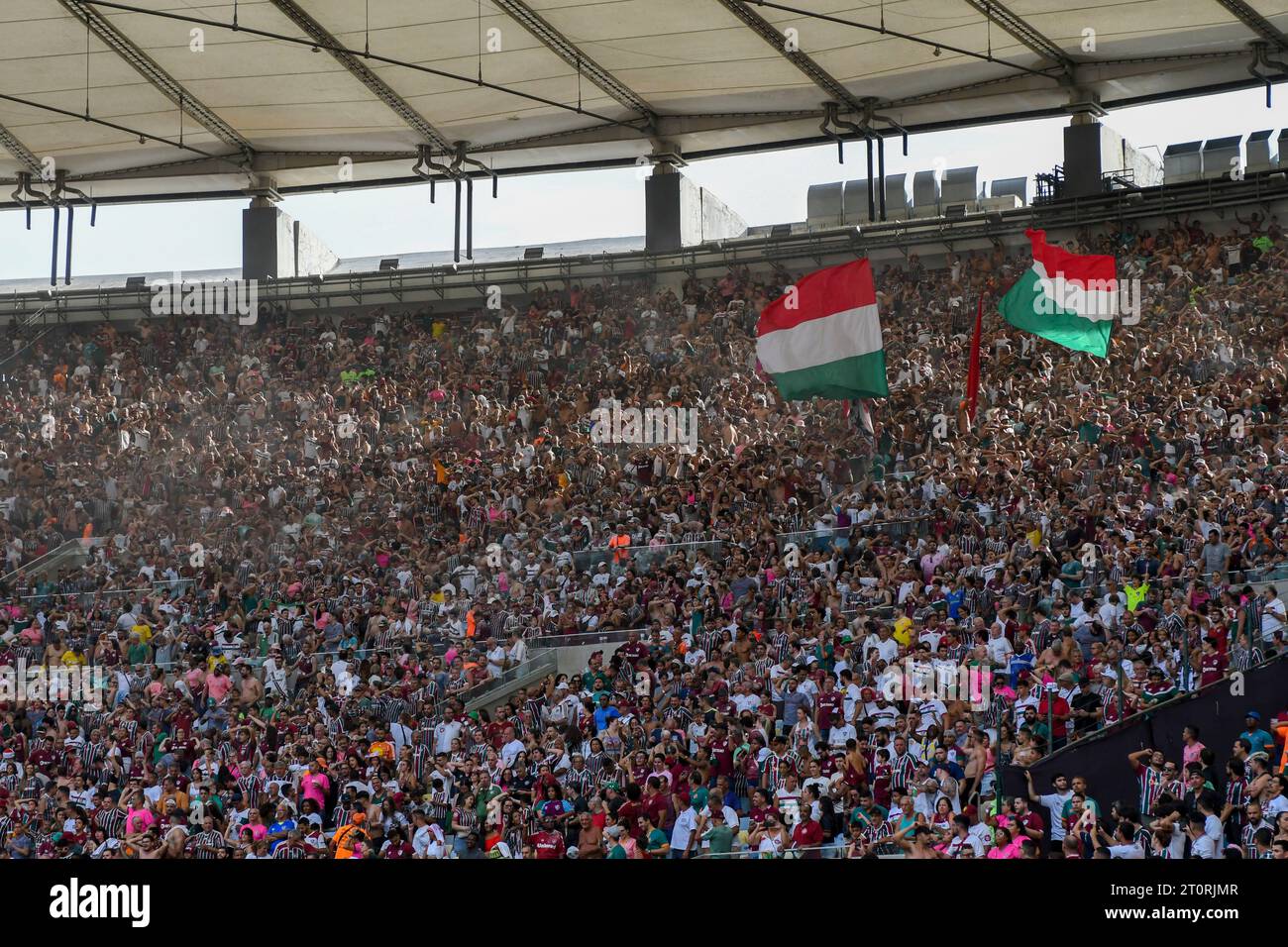 Rio, Brazil - October 08, 2023, fans in match between Fluminense vs ...